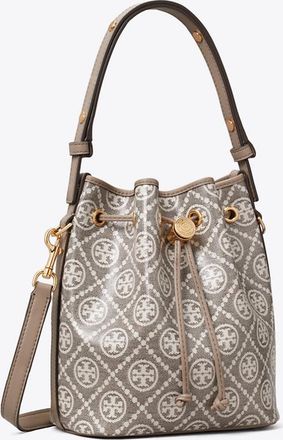 Tory Burch Damen T Monogram Coated Jacquard Bucket Bag