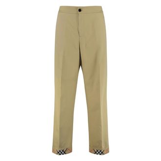 Burberry Homme, Pantalons, Beige, Taille: XL Pantalon en Coton à Taille Élastique