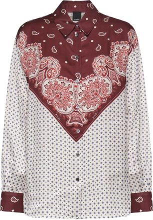 Pinko Pinko, Femme, Blouses et Chemises, Multicolore, Taille: 36 FR Chemise avec motif de cravate et imprim&eacute; plac&eacute;