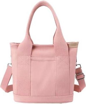 Generic Petit sac fourre-tout avec fermeture &eacute;clair, sac &agrave; bandouli&egrave;re multi-poches en toile, sac &agrave; bandouli&egrave;re, cartable, sac &agrave; bandouli&egrave;re 2025, rose, 9.06 