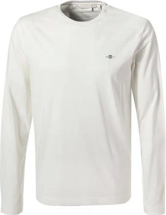 GANT Herren Longsleeve wei&szlig; Baumwolle