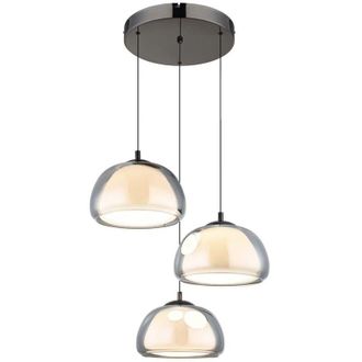 Globo Lighting Pendelleuchte H&auml;ngeleuchte Deckenleuchte Metall chrom LED dimmbar H 150 cm