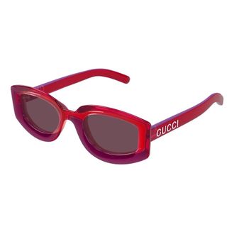 Gucci Sonnenbrille in Mandelform mit kr&auml;ftigen Farben - - Accessories - Damen - Rot - 51 MM
