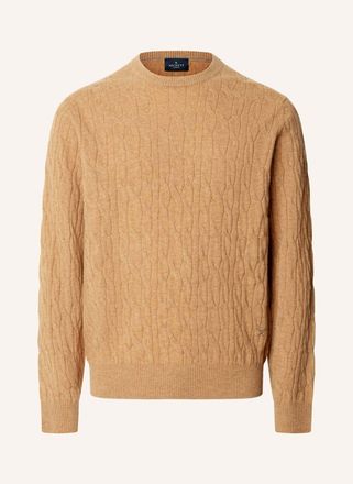 Hackett Pullover Lambswool Cable Crew beige