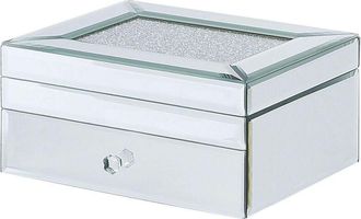 Beliani Schmuckkästchen Silber Accessoires aus Glas und Kunststoff Vielseitige Nutzungsmöglichkeiten Elegante Akzente Schmuckaufbewahrung Modern