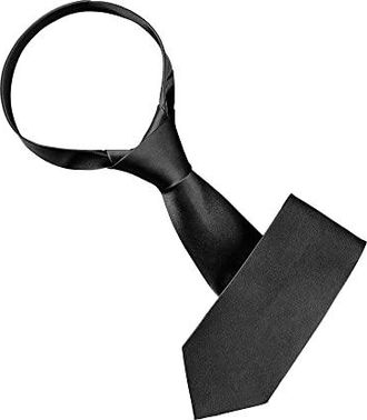 Allegra K Cravates d&eacute;contract&eacute;es formelles classiques de couleur unie cravate daffaires brillante pour hommes Noir One Size