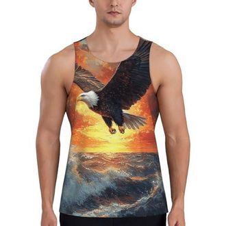 Generic D&eacute;bardeur respirant &agrave; s&eacute;chage rapide sans manches pour homme pour entra&icirc;nement &agrave; la plage S &agrave; 4XL, Pygargue &agrave; t&ecirc;te blanche 16, 4XL