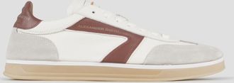 Alexander Smith Thames Man in white leather, grey suede and wine logo