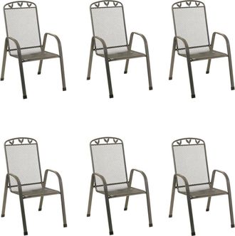 greemotion Stapelstühle Toulouse 6Stück Streckmetall Gartenstühle Stapelstuhl Gartenmöbel