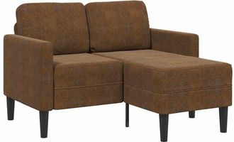 vidaXL 2-Sitzer-Sofa mit Chaiselongue L-Form Braun 125 cm Kunstleder Vidaxl