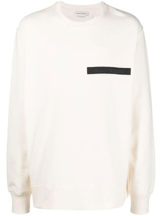 Alexander McQueen sweat Selvedge &agrave; bande logo - Tons neutres