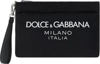 Dolce & Gabbana Homme, Sacs, Noir, Taille: ONE Size Pochette &eacute;l&eacute;gante avec monogramme