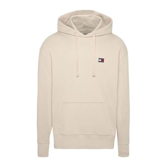 Tommy Jeans Beiger Hoodie mit Logo-Patch - - Sweatshirts & Hoodies - Herren - Beige - M