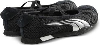 Puma Calf Leather & Fabric Sneakers - Black