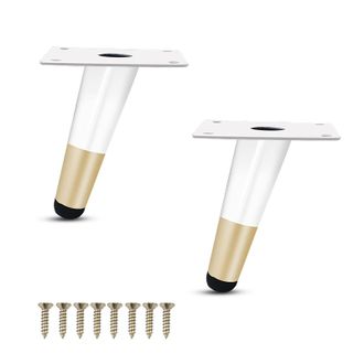 Generic Verstellbare M&ouml;belbeine Aus Metall - 4 St&uuml;ck rutschfeste Sofa Beine, Bett F&uuml;&szlig;e F&uuml;r Tisch, TV-St&auml;nder, Schr&auml;nke, Verdickte St&uuml;tzf&uuml;&szlig;e Mit Gummipads(Gold