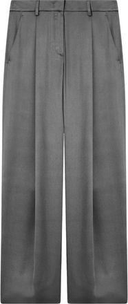 Giorgio Armani Femme, Pantalons, Gris, Taille: 44 FR Pantalon &agrave; Pince Unique en Double Satin de Soie
