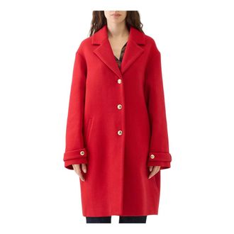 Just Cavalli Roter Oversized Wollmantel - - Coats - Damen - Rot - M