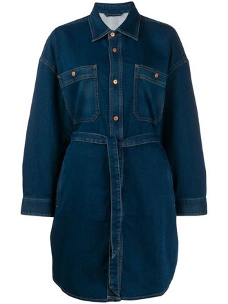 Diesel robe-chemise courte en jean - Bleu
