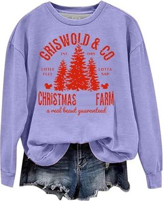 Generic HUIFUAO - Sweat-shirt de Noël pour femme, chandail de Père Noël pour femmes, chandail à manches longues pour femmes, hauts de Noël pour femmes, Z02 Vi