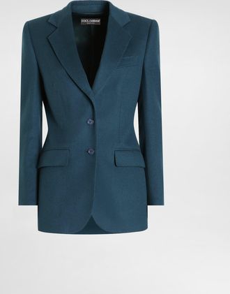 Dolce & Gabbana Single-breasted Cashmere Jacket - Frau Blazer Blue 44