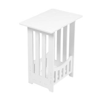 BESPORTBLE Kleiner Beistelltisch Rund aus Holz Wei&szlig; Schlafzimmer Nachttisch mit Ablagefach Kompakter Wohnzimmertisch f&uuml;r Kleine R&auml;ume und Sofa Mobiler Sofatisch 