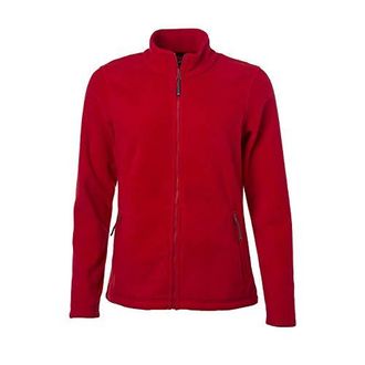 James & Nicholson Femme Veste Polaire Classique avec col Montant (M, Rouge)