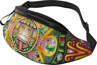 Generic Handytasche Tasche Mit Rei&szlig;verschluss Waist Fanny Pack Maya-Kalender Atmungsaktiv Taillentasche F&uuml;r Joggen Fahrrad Laufen 14X35Cm