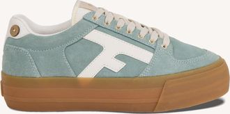 Faguo Baskets plateforme cuir su&egrave;de bleues