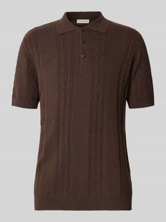 Redefined Rebel Slim Fit Strick-Poloshirt mit Zopfmuster Modell Miller