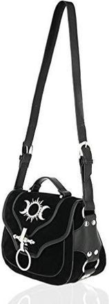 Restyle Triple Goddess Sac &agrave; main pa&iuml;en Phases de la lune gothique Wicca Sac &agrave; main en daim v&eacute;g&eacute;talien, Noir, Small