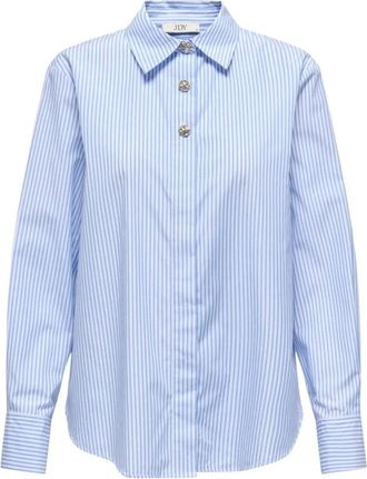 Jacqueline de Yong Jacqueline de Yong, Femme, Blouses et Chemises, Bleu, Taille: 36 FR Chemise classique &agrave; manches longues boutonn&eacute;e