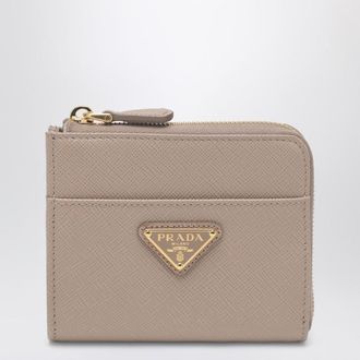 Prada Small blush Saffiano leather zip-around wallet