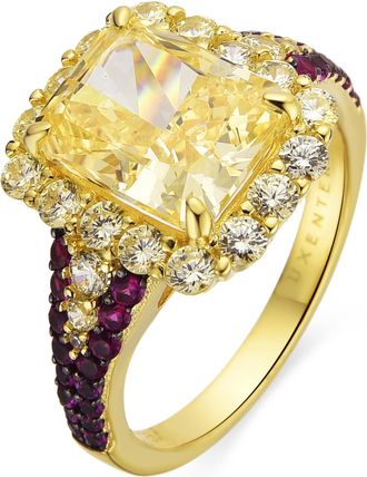 Luxenter Ring aus 925 Sterlingsilber und Padparadscha aus 18-karat-Gelbgold - Cabel