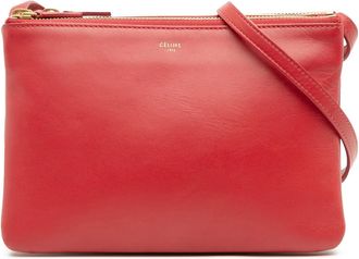 Celine Hobo Bags - Small Lambskin Trio Crossbody - Gr. unisize - in Rot - für Damen