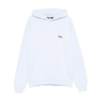 Jacquemus Homme, Sweatshirts et sweats &agrave; capuche, Bleu, Taille: L SweaT-shirt &agrave; capuche Grosgrain