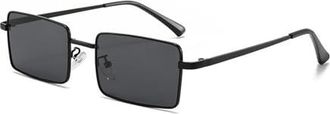 Generic Lunettes De Soleil Carr&eacute;es En M&eacute;tal &Agrave; Petite Monture For Hommes Et Femmes, Conduite Plein Air(Black)