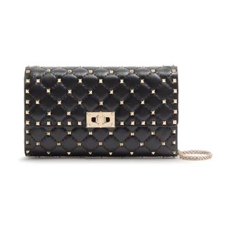 Valentino Garavani Sac bandouli&egrave;re Rockstud Spike Chain - Femme - Sacs - Noir - Taille: ONE Size