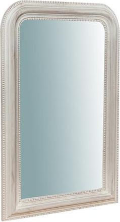 Biscottini International Wandspiegel aus Holz mit antikweißem Finish L 43 x T 4 x H 69 cm - Wandspiegel für den Eingangsbereich - Spiegel mit Rahmen - Vintage-Spiegel