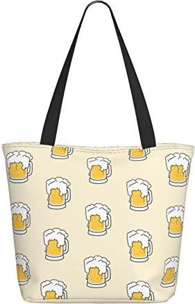 AOOEDM Sac &agrave; provisions pour femme avec motif de bi&egrave;re de dessin anim&eacute; 33 x 27,9 x 17,8 cm. Le cadeau parfait pour la Saint-Valentin. Cest de la Saint-Valent