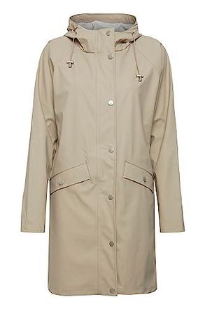 Ichi IHTAZI JA Veste coupe-vent demi-saison pour femme avec boutons pression et capuche, Doeskin (151308), XS