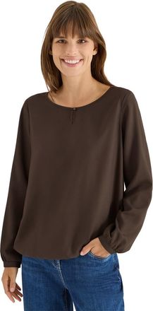 Cecil Bluse in Unifarbe Chocolate Mousse XXL