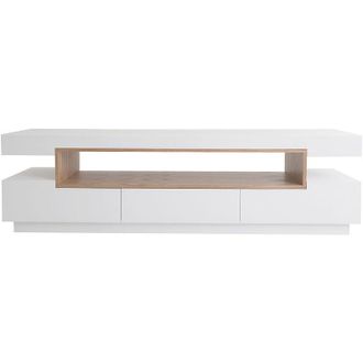 Miliboo TV-M&ouml;bel Design wei&szlig; und Holz L200 cm LIVO