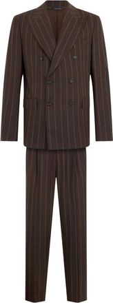 Brooks Brothers Homme, Costumes, Brun, Taille: 2XL Costume crois&eacute; d&eacute;contract&eacute; en laine vierge