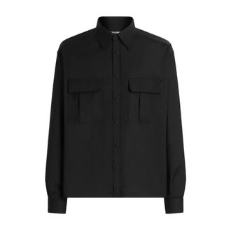 Dolce & Gabbana Wollmischungs-Canvas-Hemd - - Shirts - Herren - Schwarzk - XL