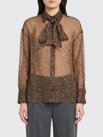 Brunello Cucinelli Chemise &agrave; pois en pure soie avec col lavalli&egrave;re