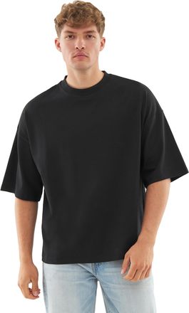 Johnny Urban Oversized Tshirt Herren & Damen Schwarz - Vic - Heavy Cotton Basic T-Shirt Oversize - Boxy Streetwear Fit - Halbarm Shirt Unisex - 100% Baumwolle - Ei