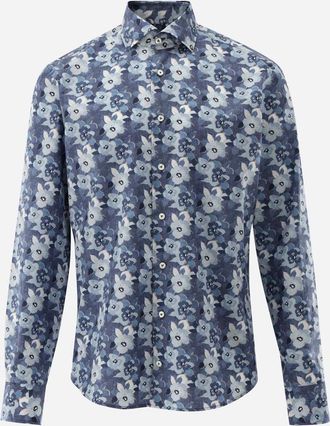 van Laack Baumwollhemd mit floralem Print, Tailor Fit in