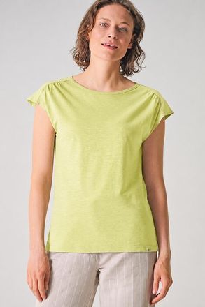 Hempage Hempage Damen vegan T-Shirt R&uuml;ckenausschnitt Lind Gr&uuml;n