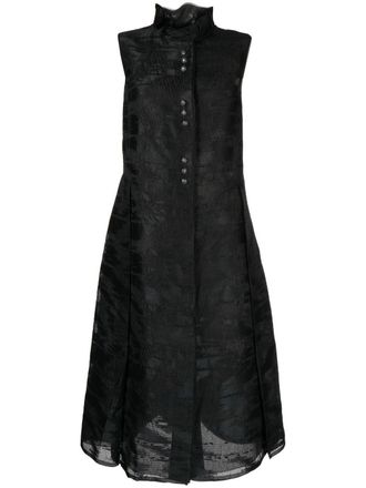 Shiatzy Chen robe mi-longue &agrave; imprim&eacute; graphique - Noir