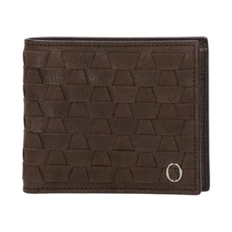 Orciani Homme, Accessoires, Brun, Taille: ONE Size Portefeuille en cuir marron avec motif tress&eacute;